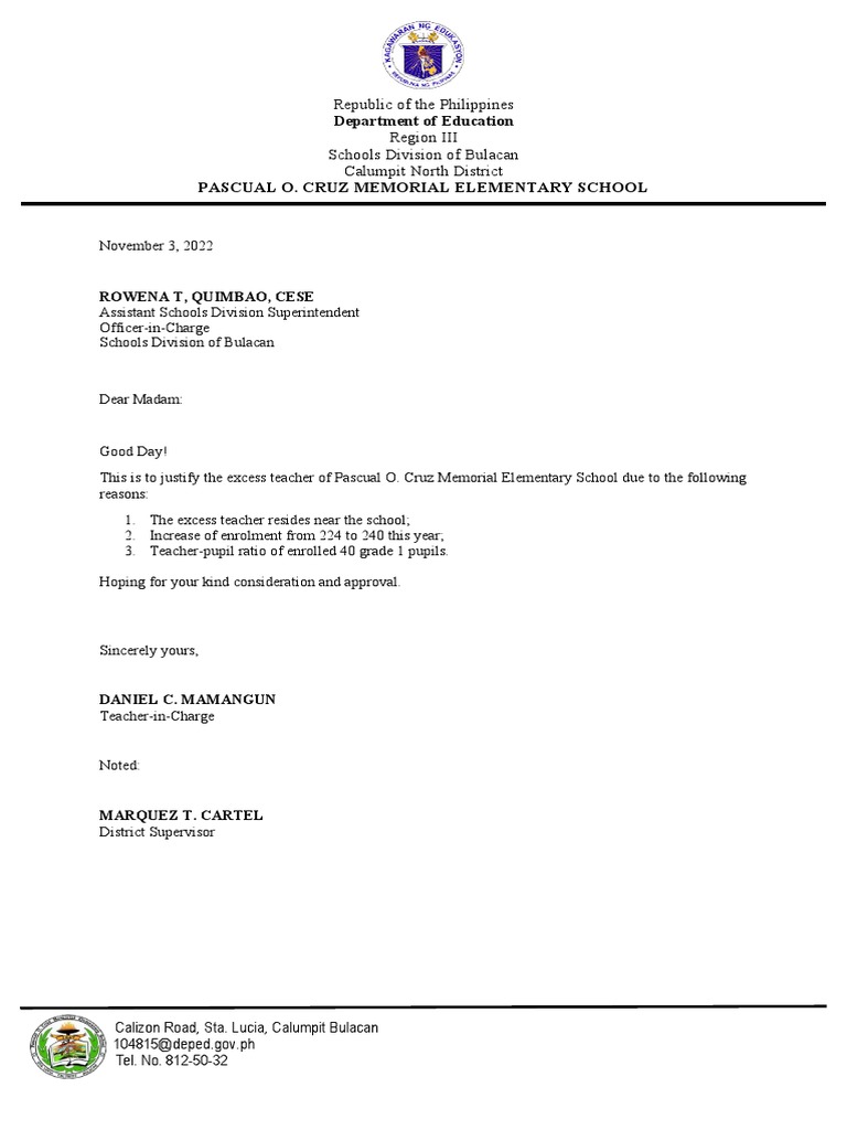 Teacher Allocation Justification | PDF