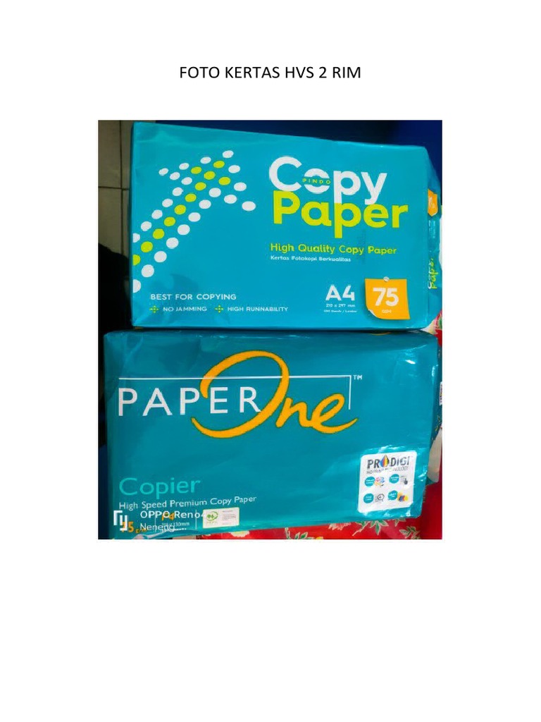 Foto Kertas HVS 2 Rim | PDF