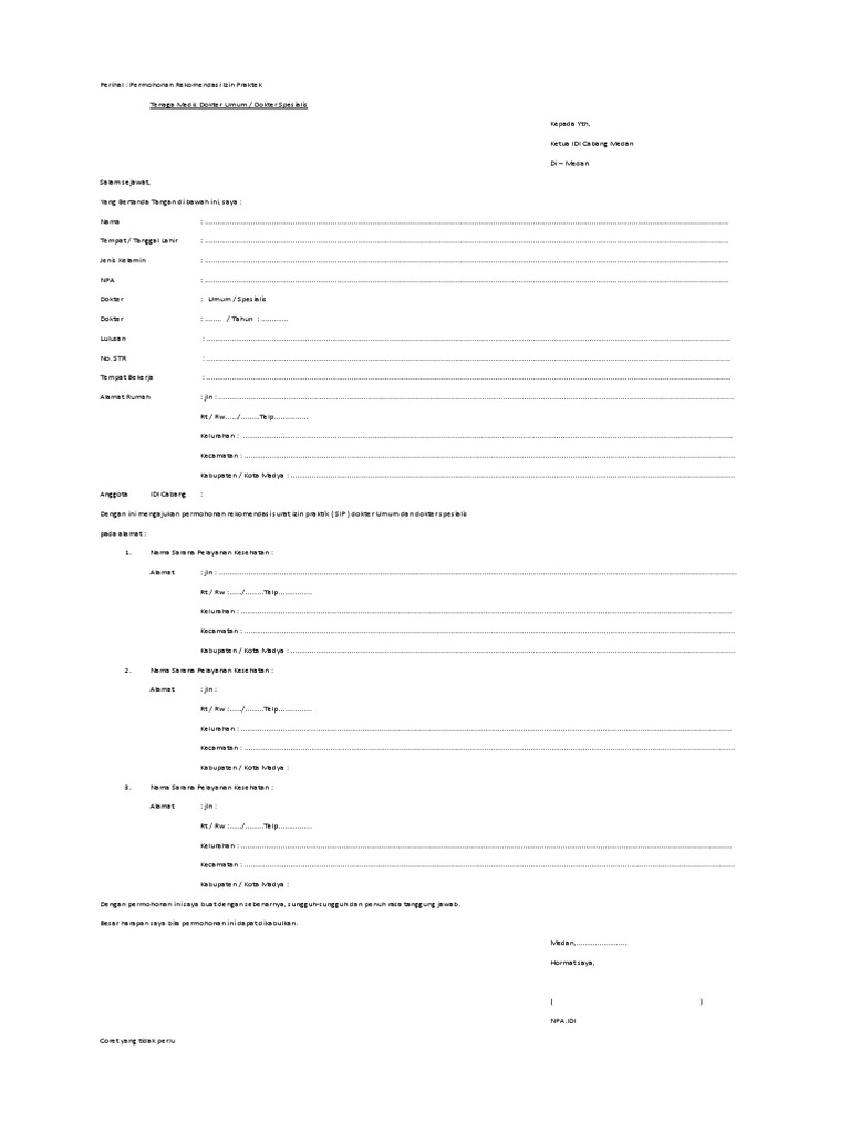 Permohonan Rekomendasi Idi | PDF