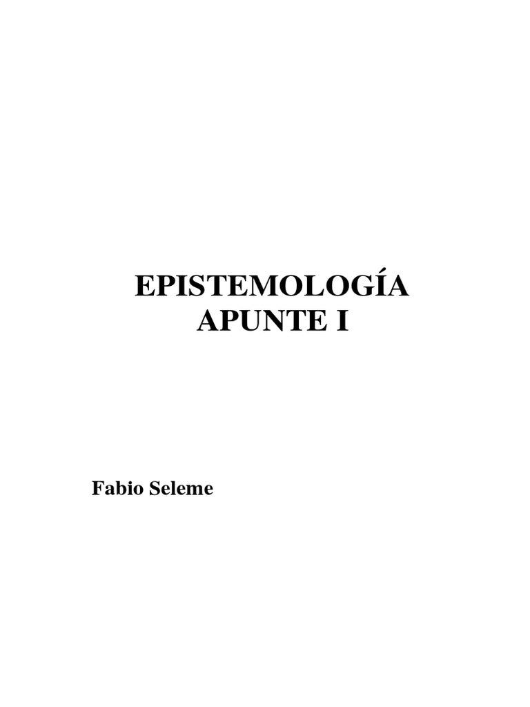 Epistemologia I | PDF