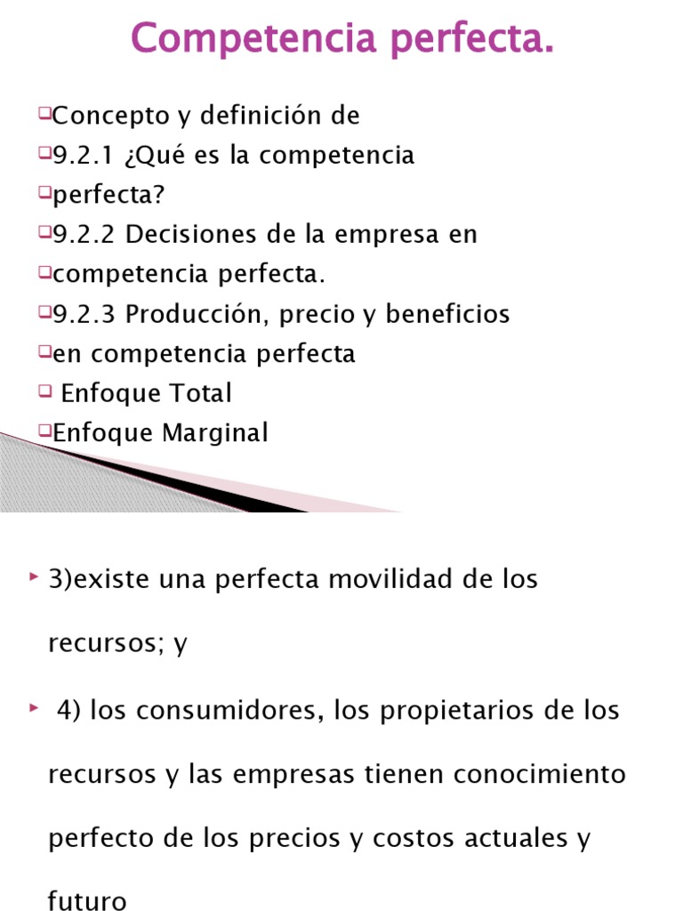 Competencia Perfecta | PDF | Mercado (economía) | Competencia perfecta