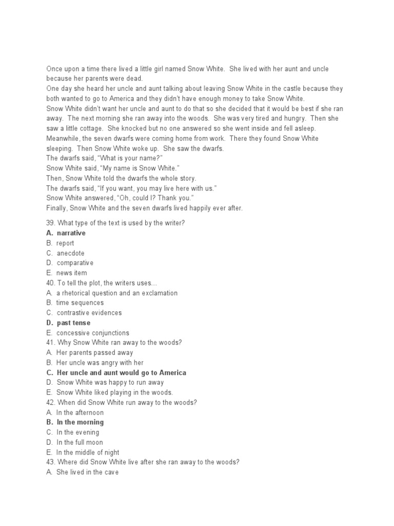 Once Upon A Time There Lived A Little Girl Named Snow Whit1 | PDF ...