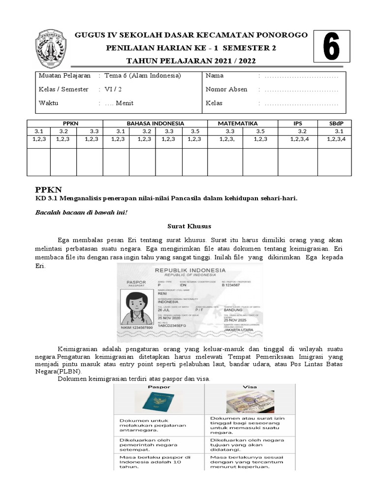Soal PH 1 Tema 6 | PDF