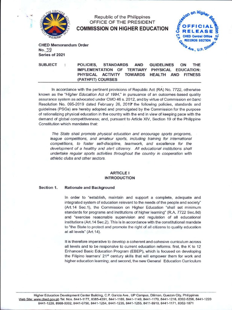 CMO No. 39 S 2021 | PDF