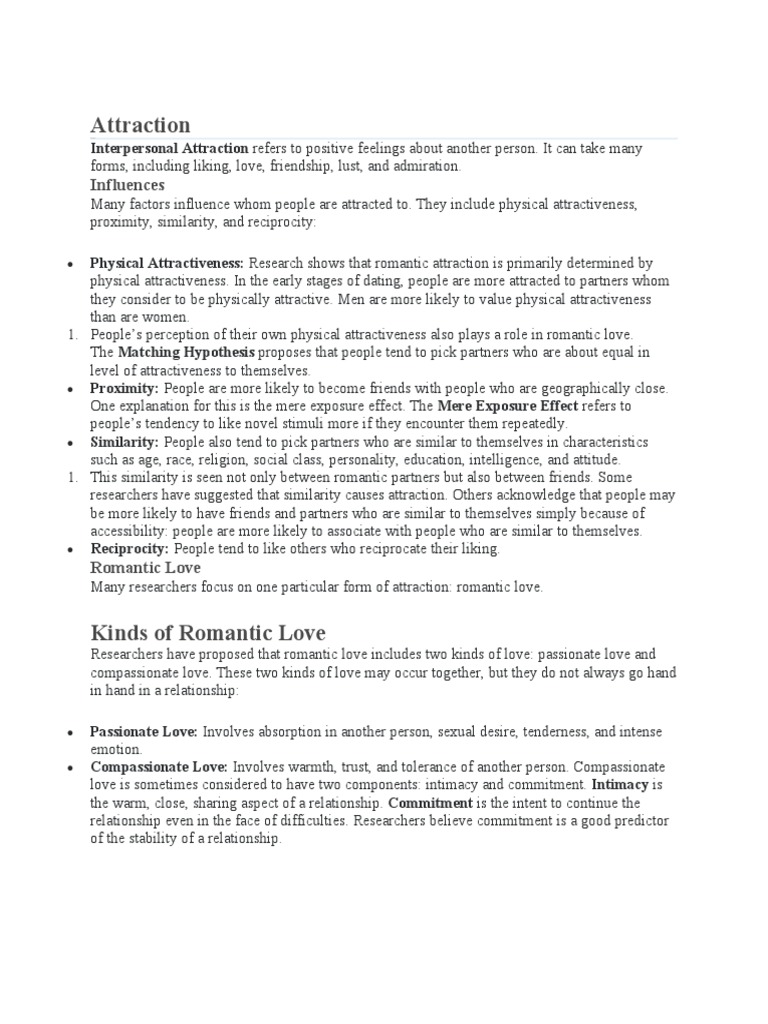 English Notes 3rd Semester | PDF | Interpersonal Attraction | Love