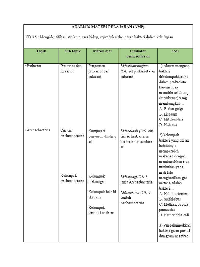 ANALISIS MATERI PELAJARAN - Netty MS | PDF