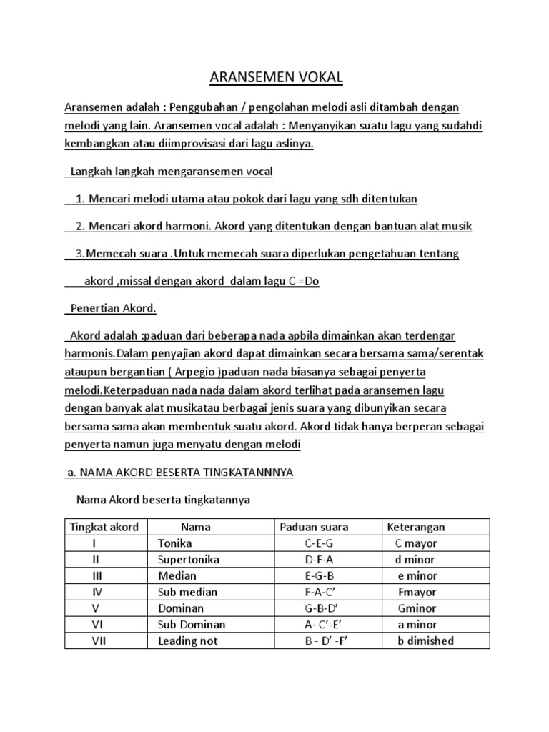 Vocal Arranging Techniques | PDF