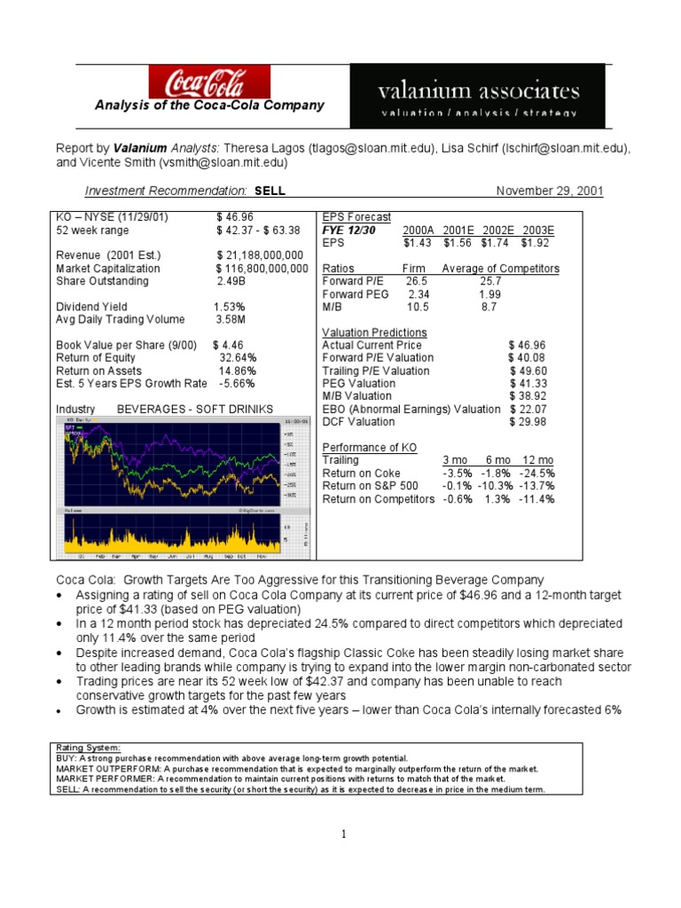 Coca Cola | PDF | Discounted Cash Flow | The Coca Cola Company