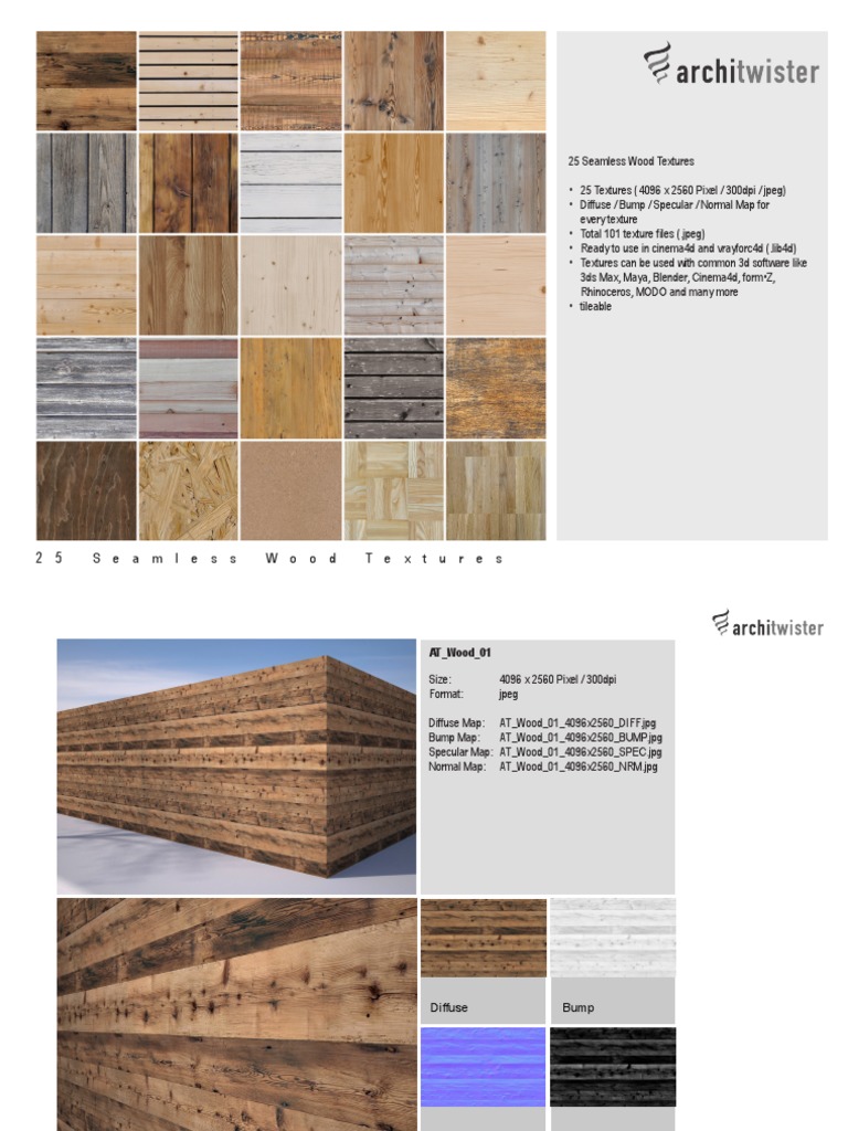 AT Wood Textures Catalog | PDF | Texture Mapping | 3 D Computer Graphics