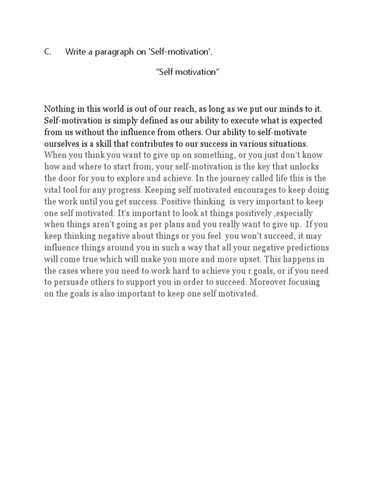 The Power of Self-Motivation Explained | PDF | Self-Improvement