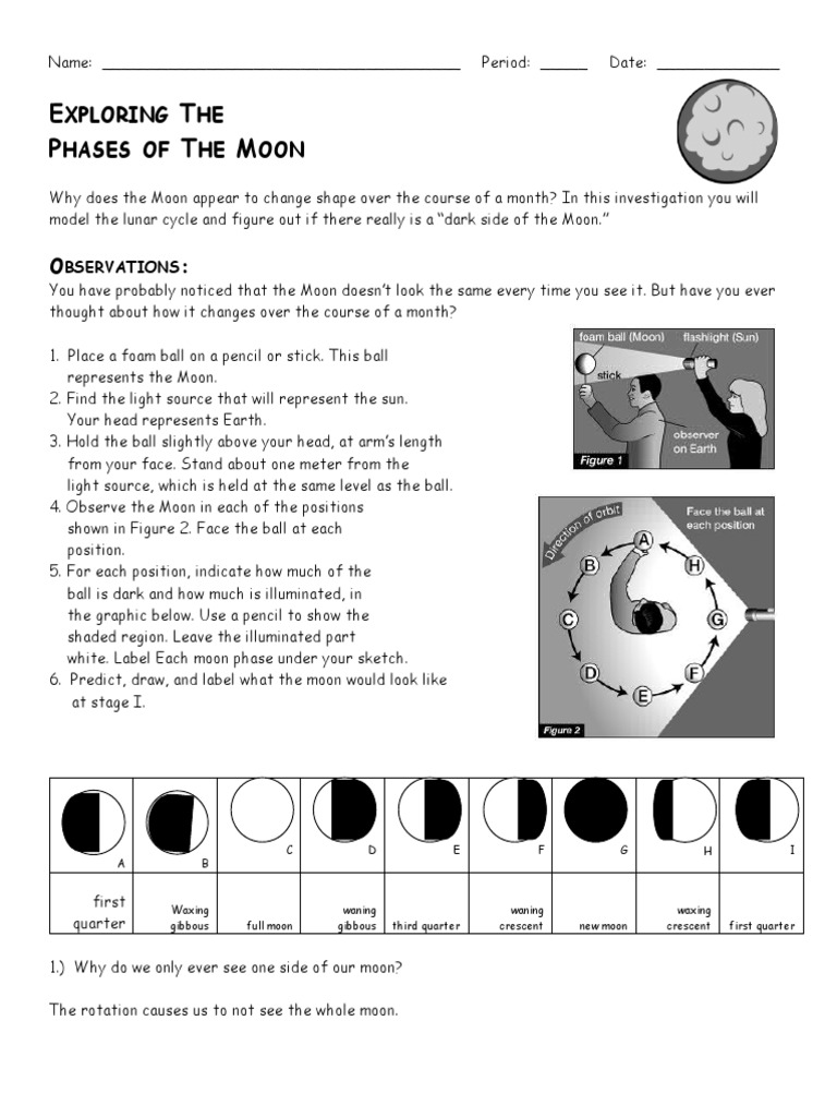 Exploring The Phases of The Moon Ball Lab | PDF | Moon | Planetary Mass ...