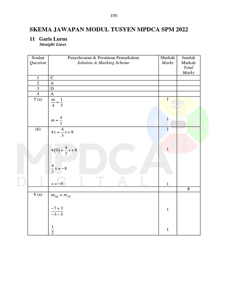 SPM 2022 Math Answer Key | PDF