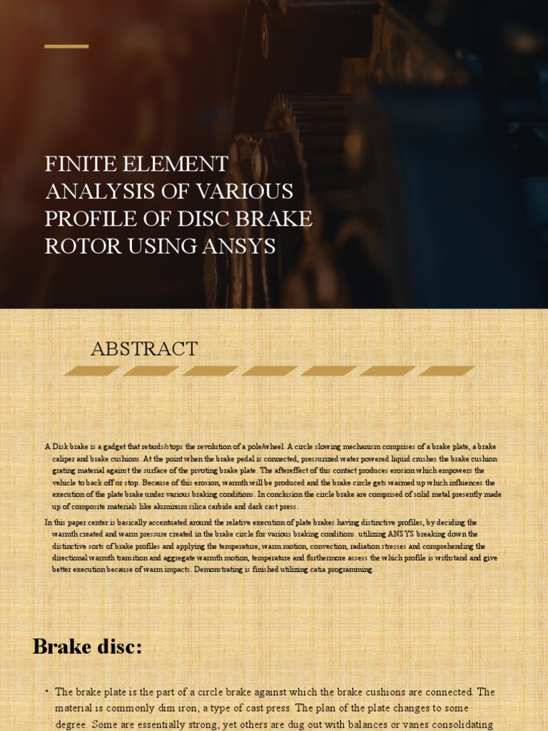 Disc Brake Rotor Analysis with ANSYS | PDF | Brake | Heat