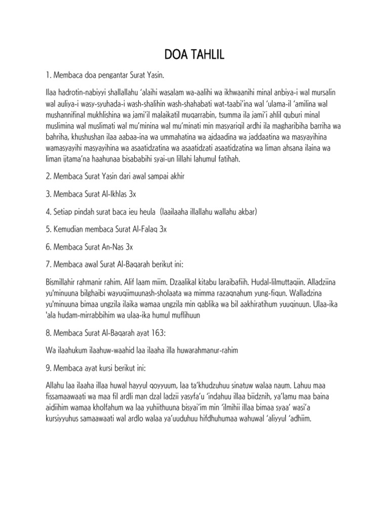 DOA TAHLIL-WPS Office | PDF | Unit Semantik | Teks Arab Abad Pertengahan
