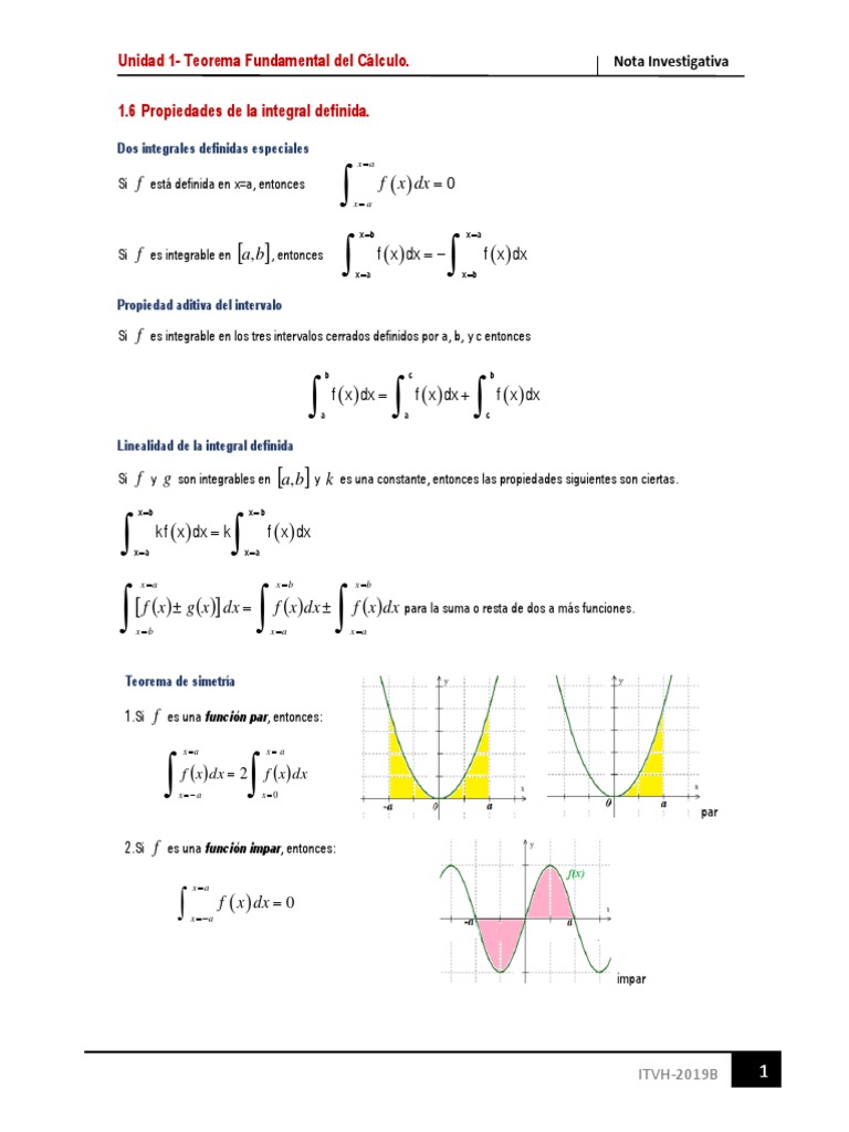 1.6-Propiedades de La Integral Definida | PDF | Integral | Física ...