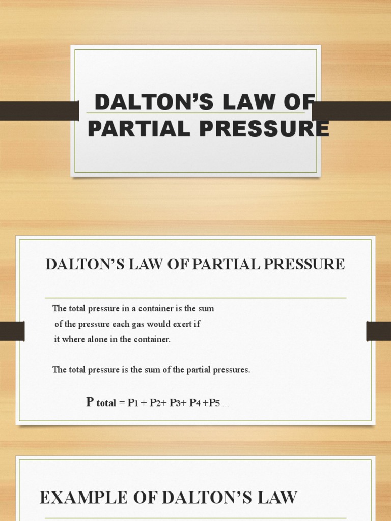 Dalton's Law for Chemistry Students | PDF