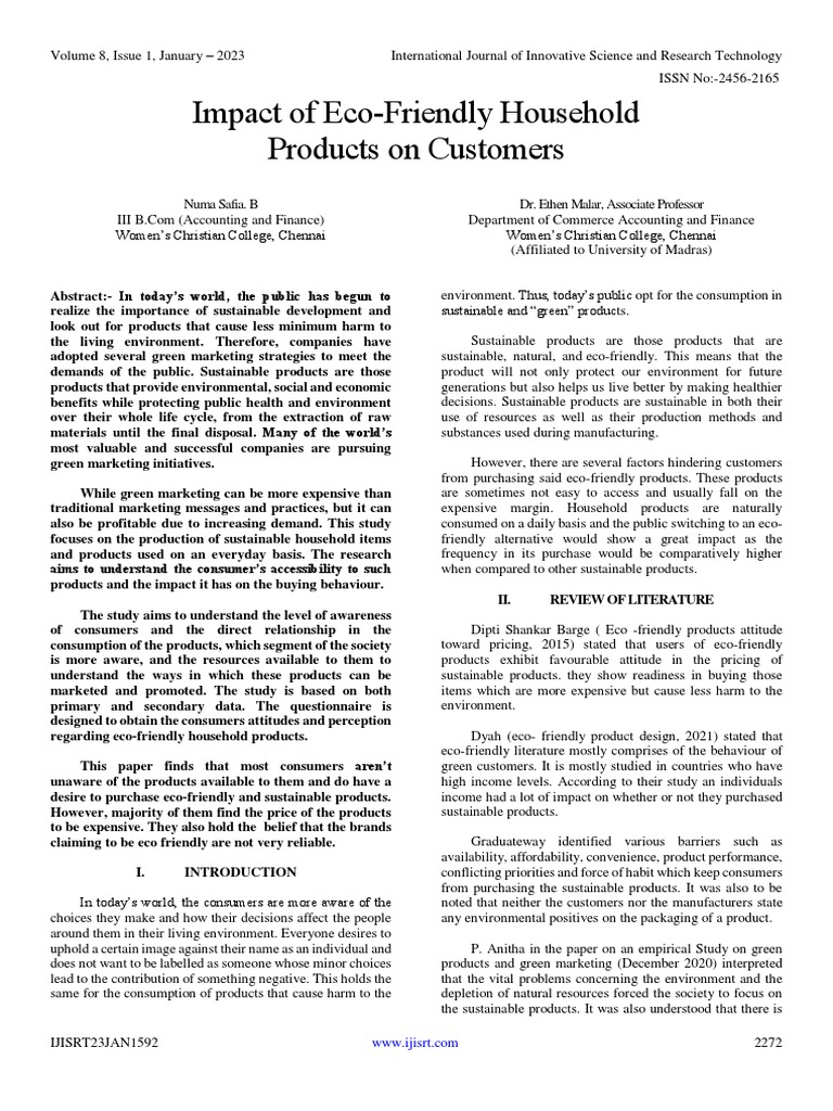 Impact of Eco-Friendly Household Products On Customers | PDF ...