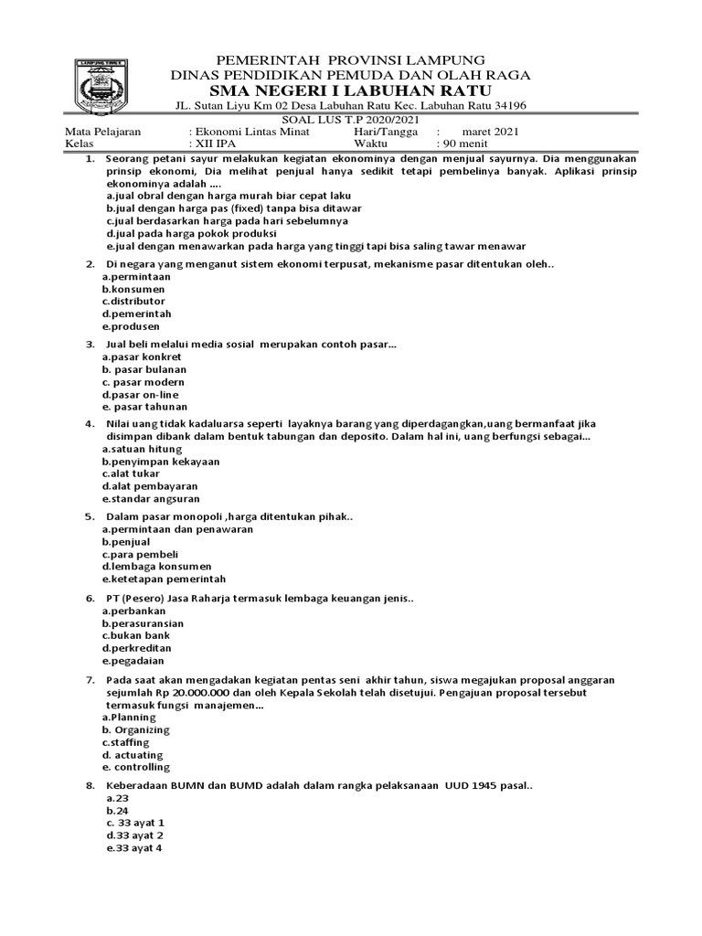 LUS IPA XII Dua Satu | PDF