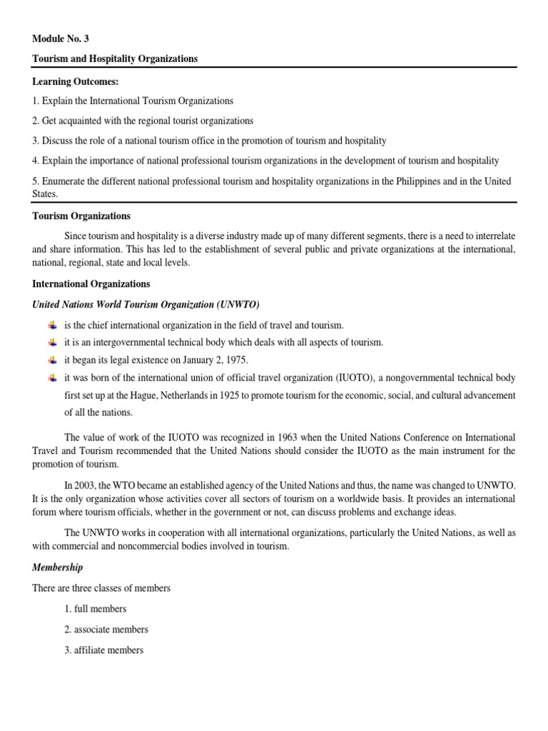 THC11 Module No. 3 | PDF | Tourism | Asia Pacific Economic Cooperation