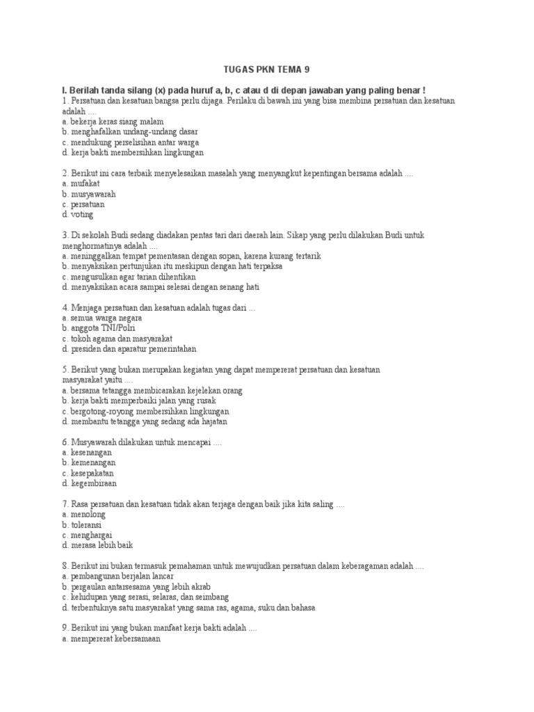 Tugas PKN Tema 9 | PDF | Karier & Perkembangan | Perjalanan