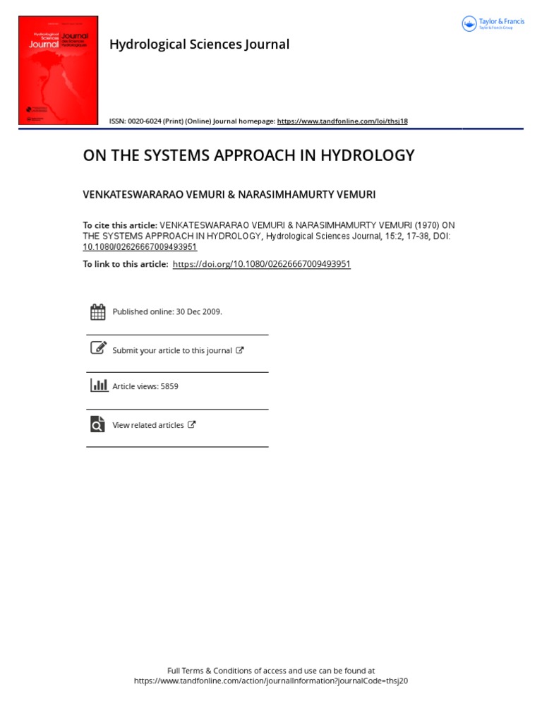 Systems Approach in Hydrology Explained | PDF | Mathematical ...