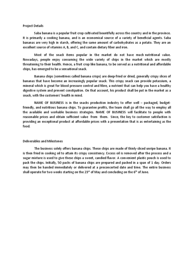 Project Details Deliverables And Milestone Pdf