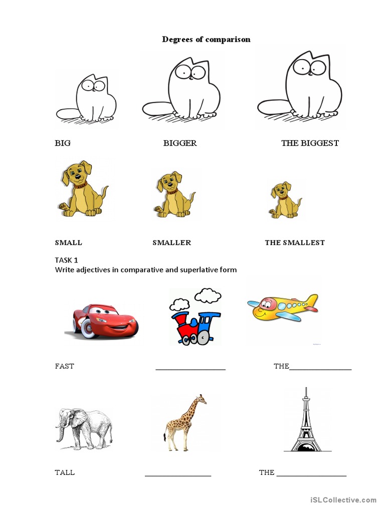 Adjective Comparison Exercises | PDF