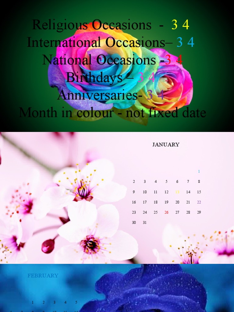 Calendar of Months | PDF