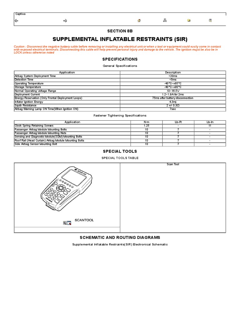 Supplemental Inflatable Restraints (Sir) | PDF | Airbag | Seat Belt
