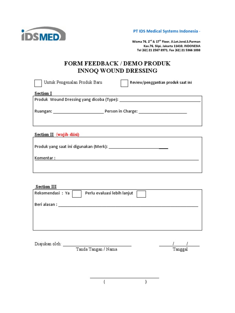 Form Trial InnoQ Wound Dressing | PDF