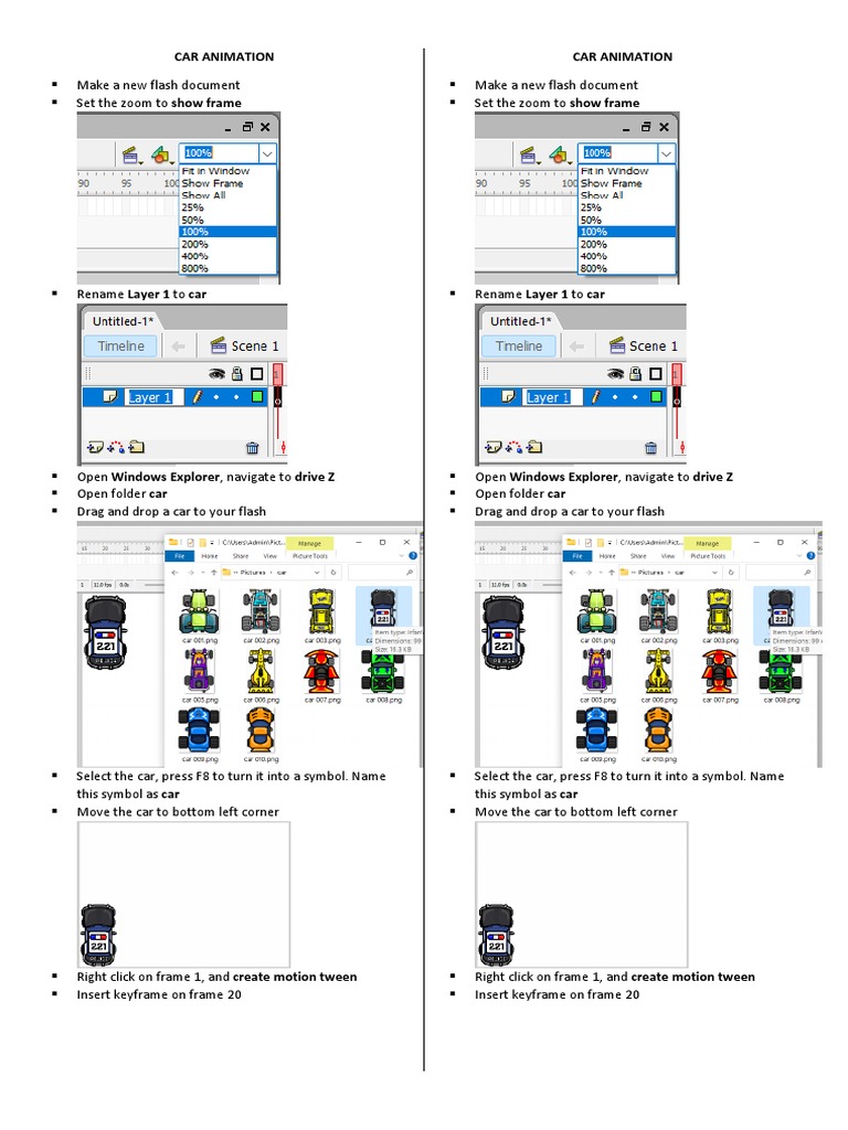 Flash Car Animation Tutorial | PDF | Human–Computer Interaction | Operating System Families