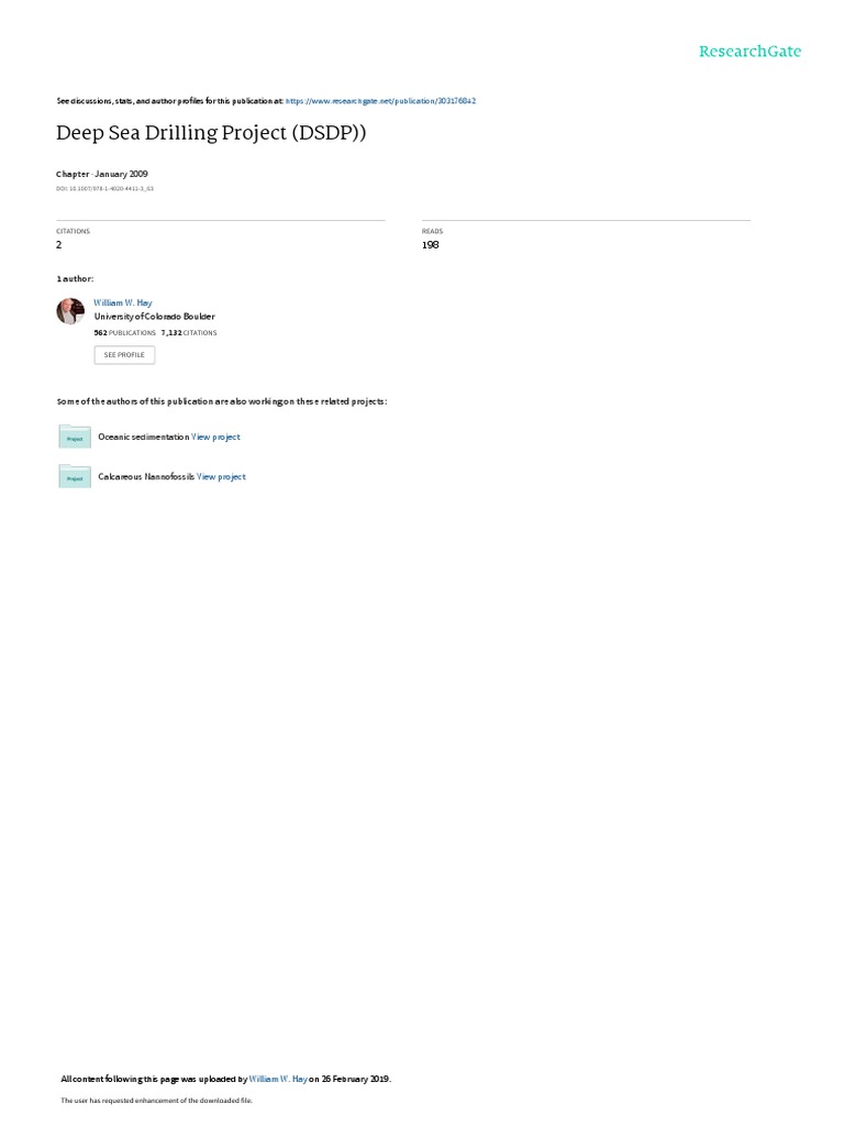 Hay 2009 DeepSeaDrillingProject-DSDP | PDF | Seabed | Plate Tectonics