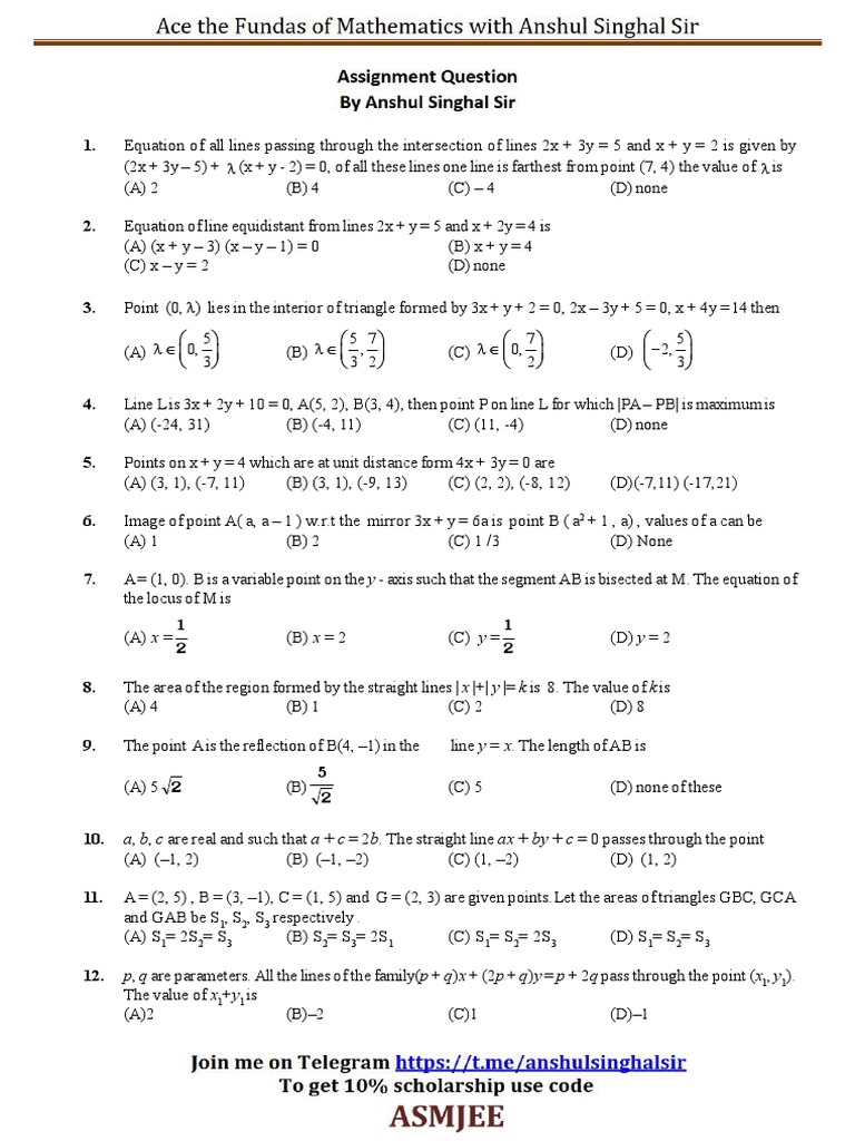 Straight Lines Enhancement Assignment 2 1665546133021 | Download Free ...
