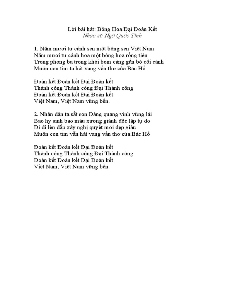 Bong Hoa Dai Doan Ket | PDF