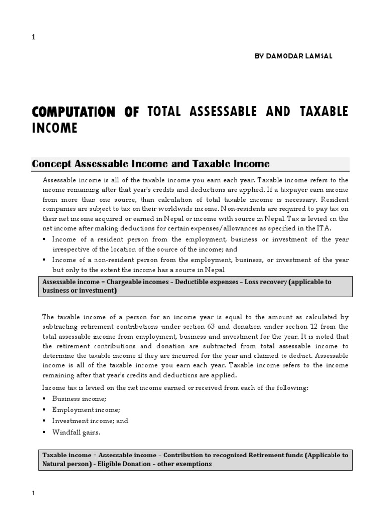 Assessable and Taxable Income | PDF | Tax Deduction | Life Insurance