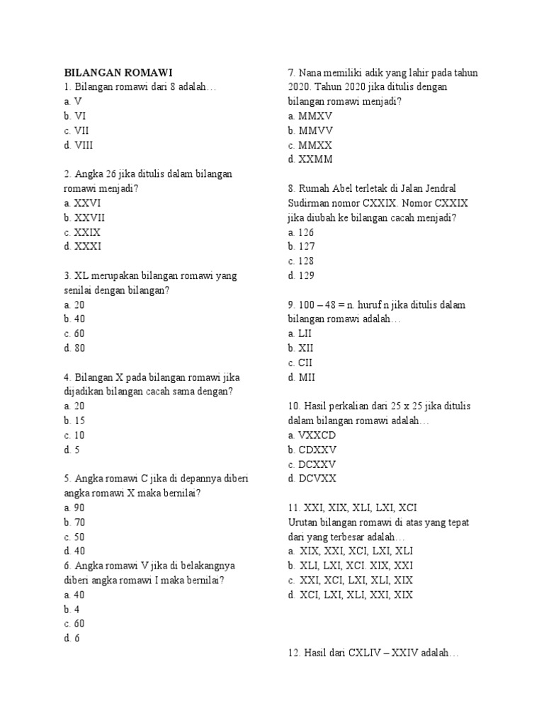 Bilangan Romawi | PDF