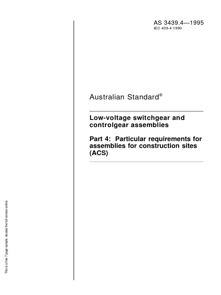 439 - 4 - 1990 IEC - LVS - 34394 - Extras | PDF | Electric Power ...