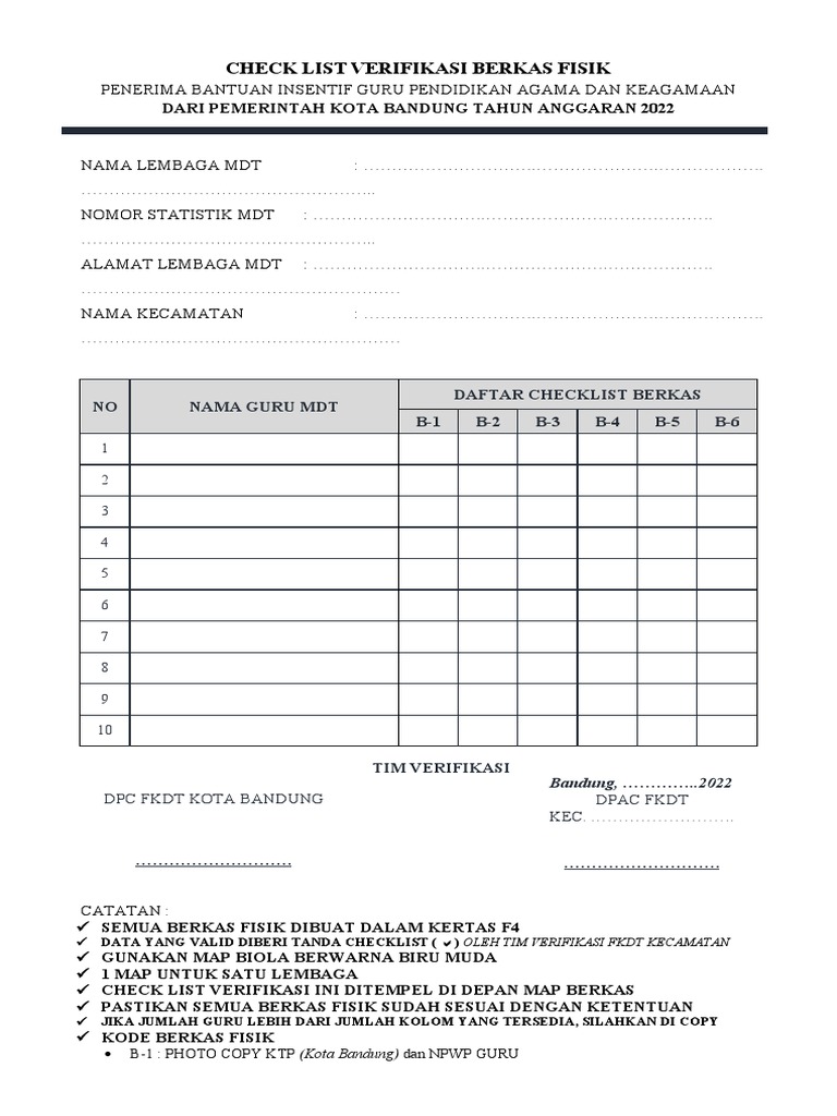 Lembar Verifikasi | PDF