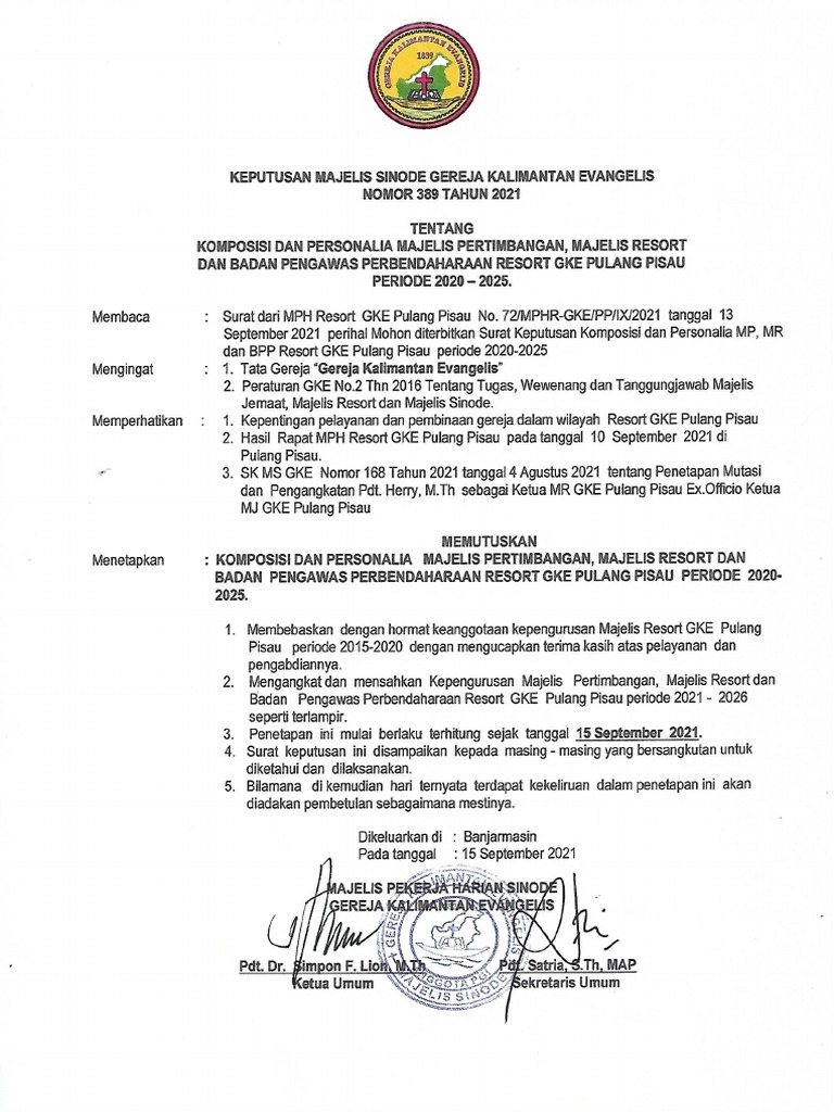 SK Resort GKE Pulang Pisau 2021-2026 | PDF