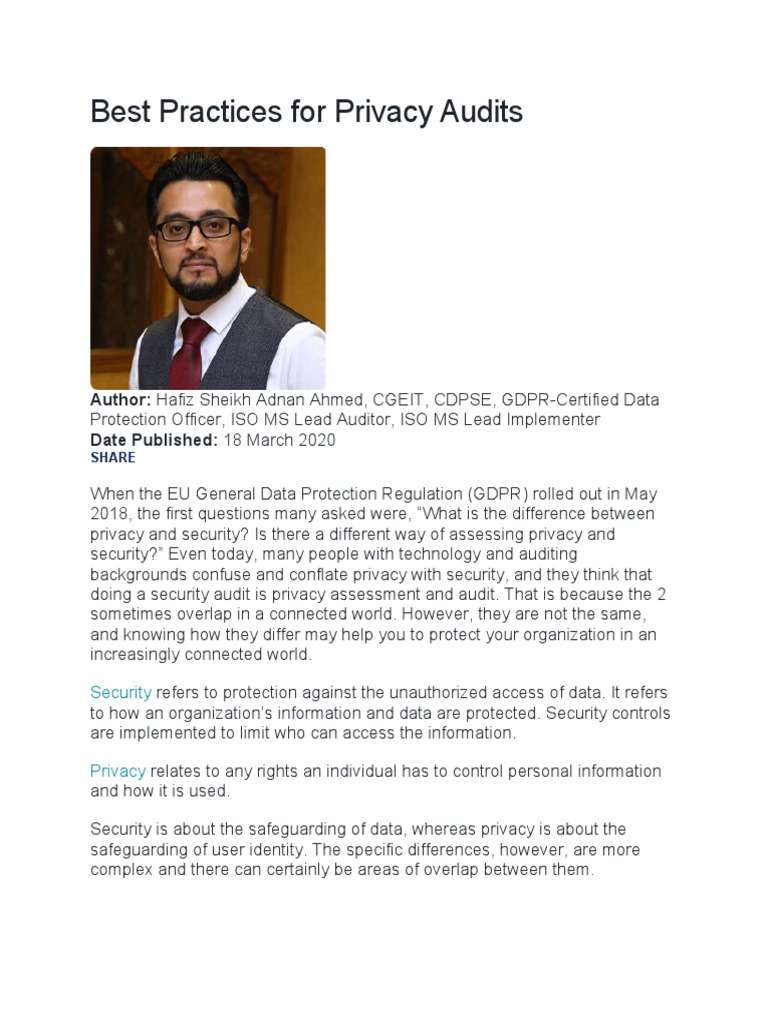 Best Practices For Privacy Audits | PDF | Privacy | Audit