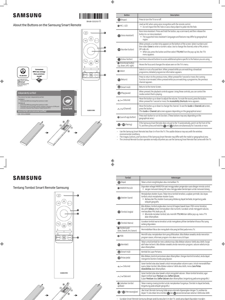 BN68-12020G-02 Leaflet-Remote AU8000 XD L02 220304.0 | PDF | Menu (Computing) | Consumer Electronics