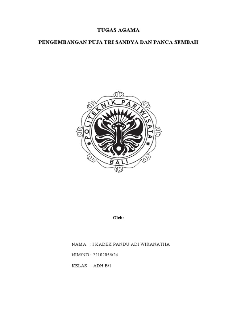 Tugas Agama Tri Sandya Dan Panca Sembah | PDF