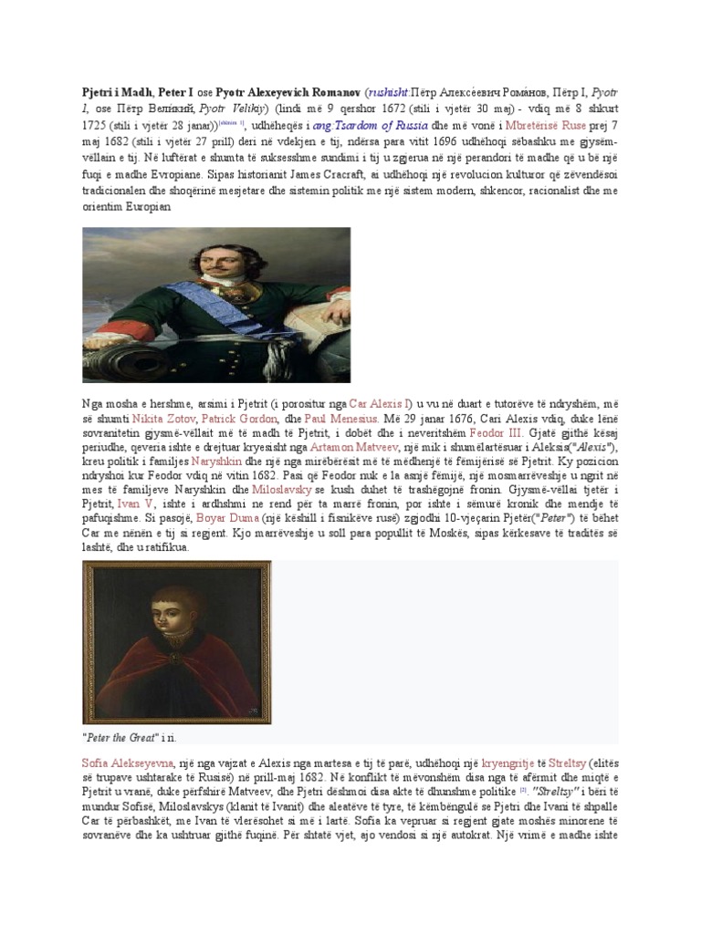 Pjetri I Madh .Anisa | PDF