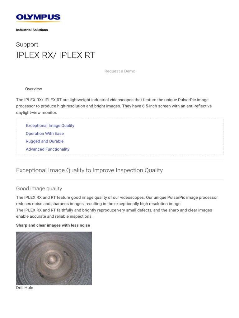 IPLEX RX - IPLEX RT - Olympus High Image Quality Industrial Videoscopes ...