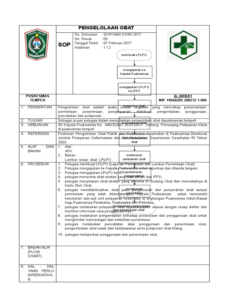 SOP Pengelolaan Obat | PDF | Sains & Matematika