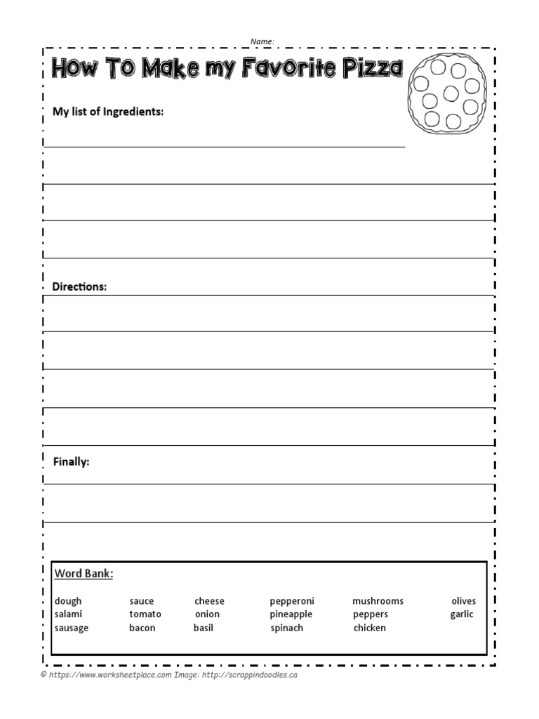 Procedural Writing Make A Pizza | PDF | Cooking, Food & Wine