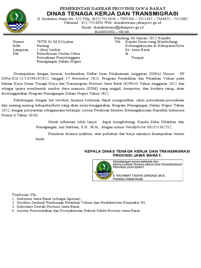 Lattas - Surat Pemberitahuan PDN 2022 - Sign | PDF