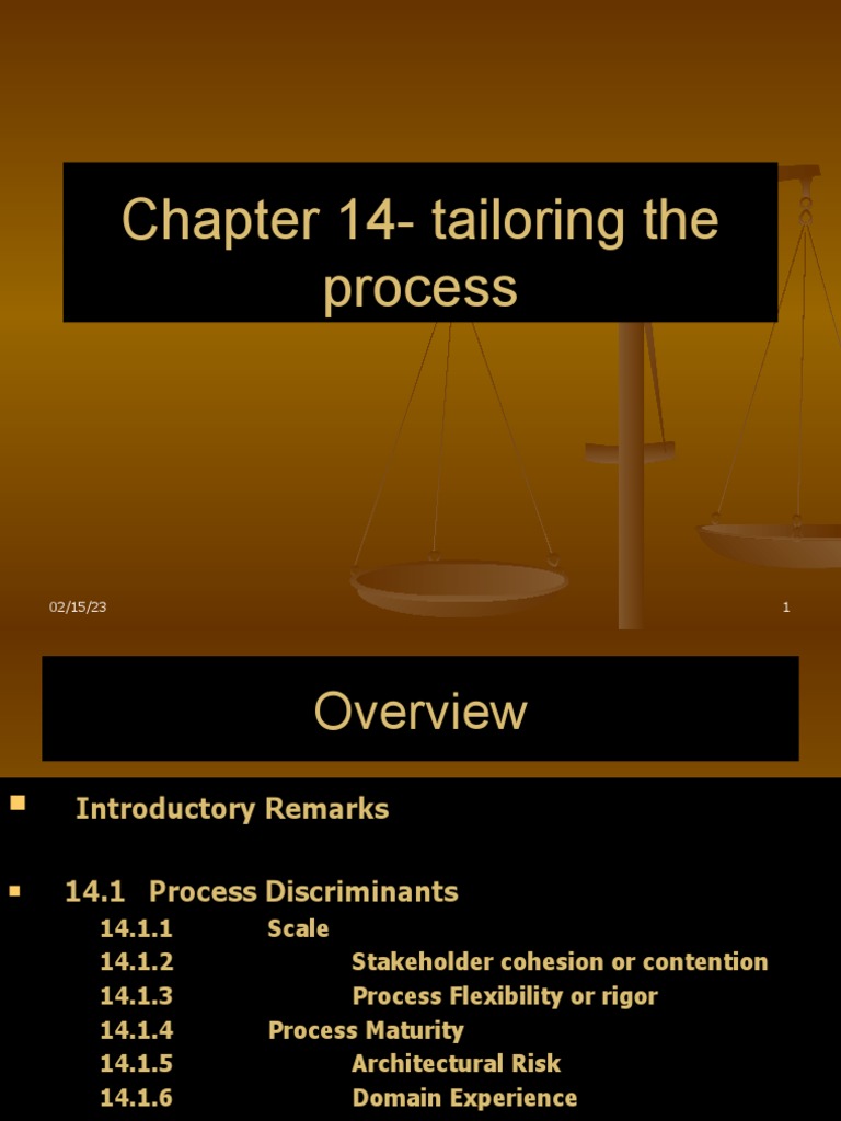 Chapter 14-Tailoring The Process | PDF | Automation | Risk Management