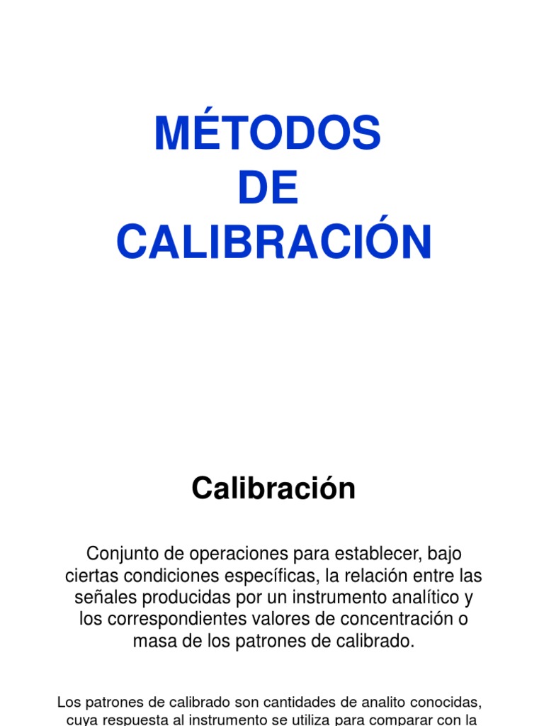 Métodos de Calibración | PDF | Calibración | Ciencias fisicas