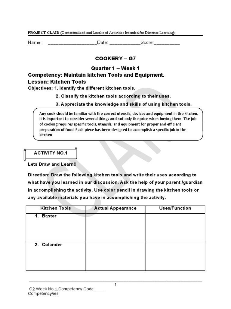 Random Activity Sheet | PDF | Kitchen Utensil | Spoon